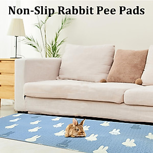 PINVNBY Washable Rabbit Cage Liners, Thickening Guinea Pig Cage Liners Bunny Bedding Small Animals Sleep Pad for Hamster Chinchilla Cats Puppies（27.5“ W x 59” L）