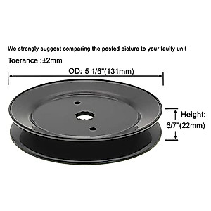 q&p Outdoor Power 2 Pieces 173436 42 48 inch Deck Spindle Pulley Replaces AYP 153535 173436 37-0041 532153535 Stens 275-284 for 130794 532130794 Pulley OD 5-3/16”(131mm)