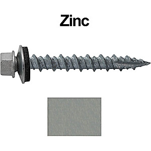Metal Roofing Screws: (250) 10 x 1-1/2" Galvanized Hex Head Sheet Metal Roof Screw. Self Starting Metal to Wood siding Screws. EPDM Washer. No Paint