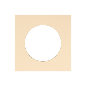 10x10 Mat Bevel Cut for 6x6 Photos - Precut Beige Circle Shaped Photo Mat Board Opening - Acid Free Matte to Protect Your Pictures - Bevel Cut for Family Photos, Pack of 1 Matboard Show Kit with Acid