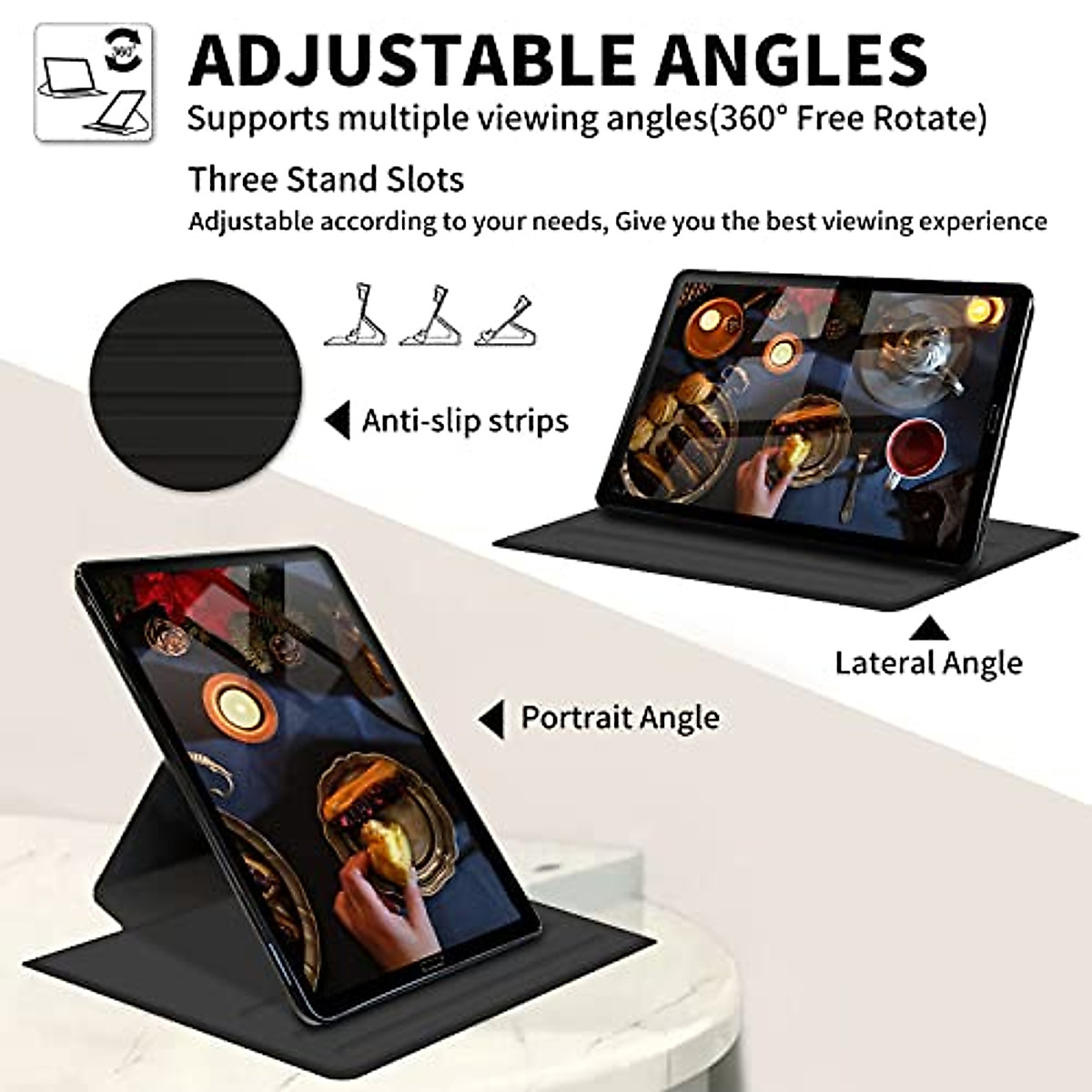 Case for Amazon Kindle Fire 7 Tablet (12th Generation 2022 Release) 360 Degree Rotating Swivel Stand PU Leather Cover with Auto Wake Sleep, Purple Owl