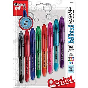 Pentel Mini Ballpoint Pen, Medium, Rubber Grip, Nonrefillable, Assorted (PENBK91MNBP8M) Category: Ballpoint Stick Pens