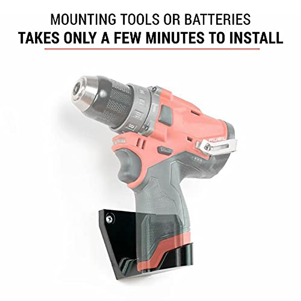 Spartan Mounts Wall Hook for Milwaukee M12 Tools Left - 12 Volt Power Tool Holder, High Strength Low Profile Bracket, Convenient Easy Access Garage Organization