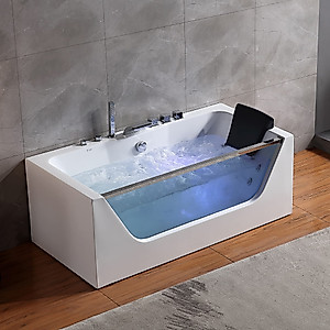 Empava Whirlpool Bathtub Massage Soaking SPA Chromatherapy Jets Tub Model 2021 67JT408
