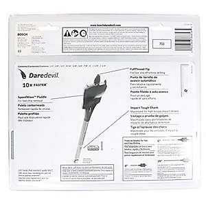 BOSCH DSB5010 Daredevil 10-Piece Standard Spade Bit Set w/ Full cone Threading and Spurred Tip , Blue