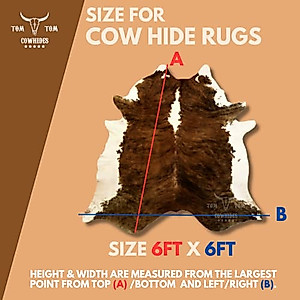 Tomtom Cowhides Tricolor Brindle Natural Leather Rugs 6x6