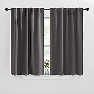 NICETOWN Blackout Window Curtains for Camper - (Grey Color) 42x40 Inch, 2 Panels Set, Thermal Insulated Room Darkening Blackout Drapes/Draperies with Rod Pocket & Back Tab for Loft