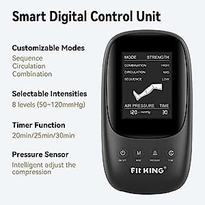 FIT KING Air Compression Recovery System, Foot and Leg Air Massage Boots for Blood Circulation and Fast Recovery,Muscle Pain Relief Device (Medium)