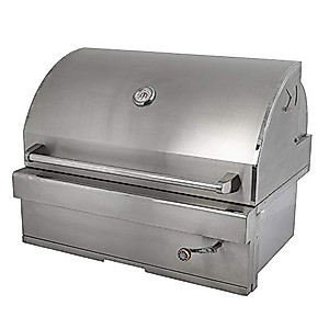 Barbeques Galore 32-inch Turbo Charcoal Built-In Stainless Steel BBQ Grill with Charcoal Tray - 32CHARCOALG