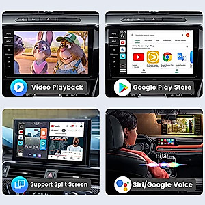 CarlinKit Dash Cam with Wireless CarPlay & Wireless Android Auto Adapter Dash Camrea, 4G+64G, Built in GPS, Support YouTube, Netflix