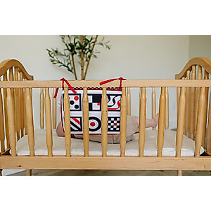 Genius Baby Toys Tummy Time Mirror for Babies 0-6 Months - Double-Sided with High Contrast Images - Baby Floor Mirror Can Be Used in Crib - No Hard Edges - Black White and Red