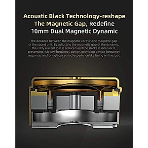 Kinboofi KZ ZSN PRO X in Ear Earphone 1BA 1DD HiFi Bass Earbuds Headphone, Noise Cancelling Headset Metal IEM with Removable C Pin Cable (Black with Microphone)