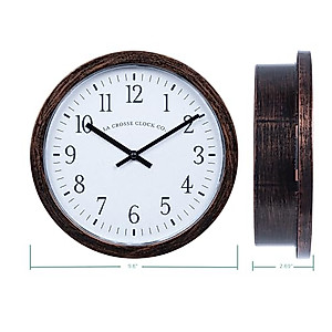 La Crosse Clock 404-3825HC 9.80-Inch Quartz Analog Wall Clock with Hidden Compartment