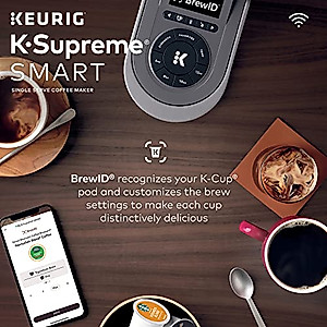 Keurig K-Supreme SMART Coffee Maker, MultiStream Technology, Brews 6-12oz Cup Sizes, Gray