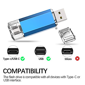 TOPESEL 32GB USB 3.0 Type C Dual OTG Flash Drive USB C Thumb Drive Memory Stick for USB-C Smartphones,Tablets & New MacBook