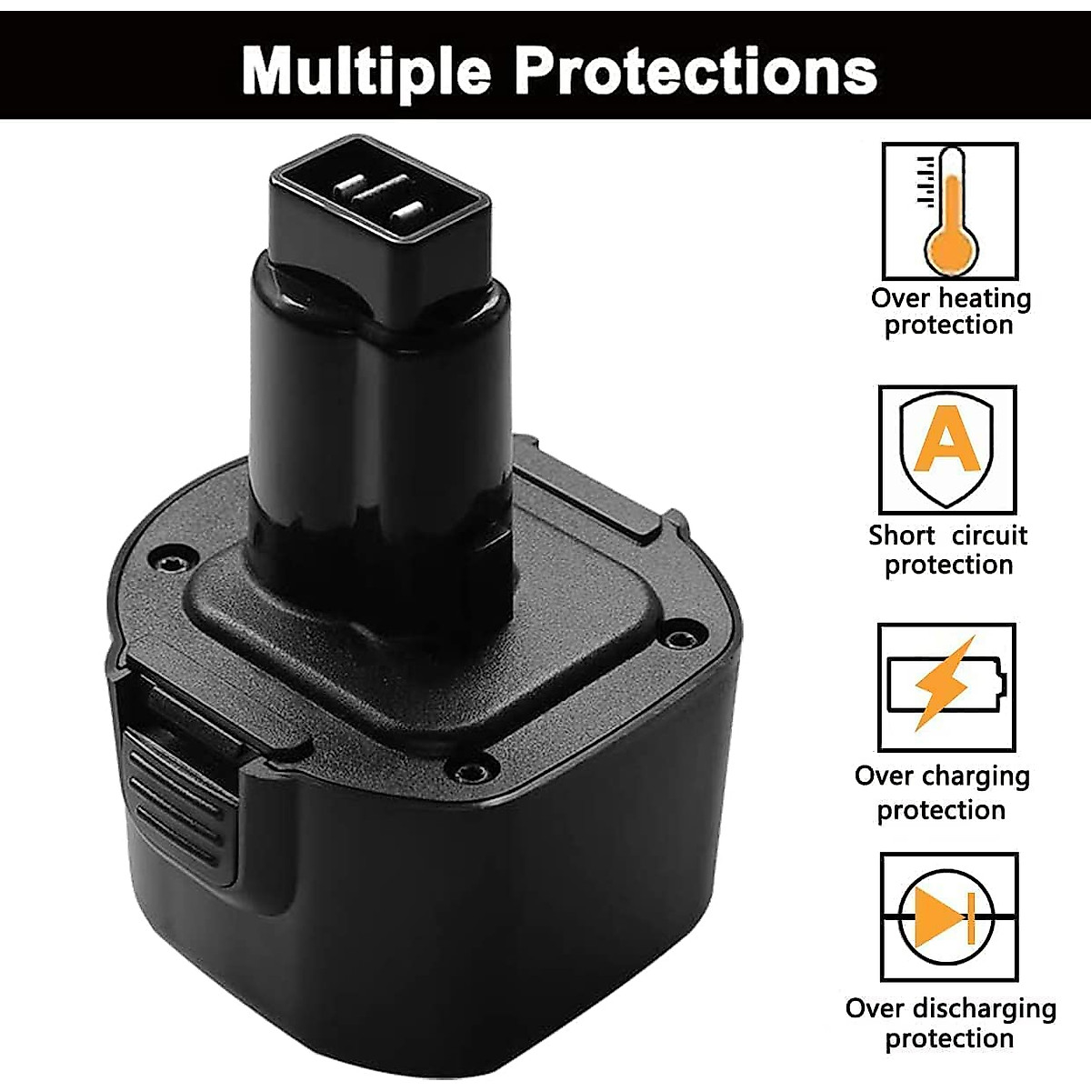 SHGEEN 2 Pack 4800mAh Ni-MH for Dewalt 9.6 Volt Battery DW9062 DW9061 DW926 DC750KA DW955K DW955 DW926K DW902 DW050 DE9062 DE9061 DE9036 Replacement for Dewalt 9.6v Battery