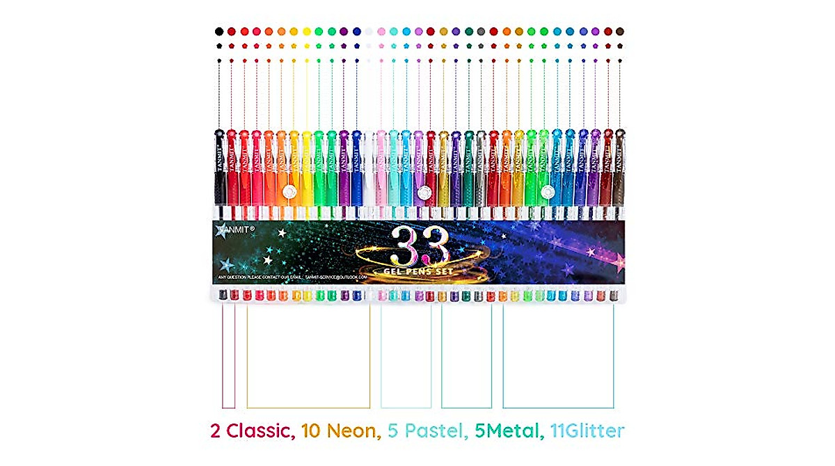 TANMIT 33 Color Gel Pens - Art, Coloring & Journaling