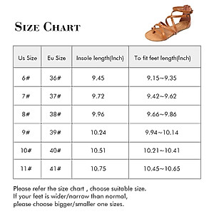 Luffymomo Women's Gladiator Strap Sandals Flat Fisherman Thong Cross Strappy Sandals（11 M US BROWN）