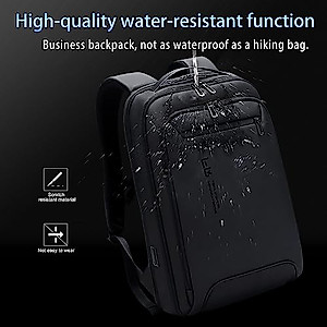 FENRUIEN Business Travel Backpack for Men, USB Laptop Backpack Slim Lightweight Water Resistant Work/College 15.6 Inch Computer Backpack