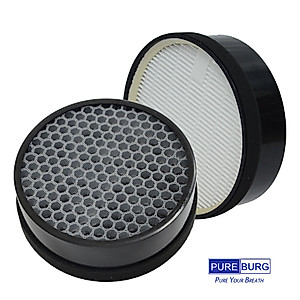 PUREBURG KJ65F-A1 Replacement True HEPA filter Compatible with GENIANI G-2000-FL and TCL CISNO iHome KJ65F-A1 KJ65F-A2 Air Purifiers, 2-Pack