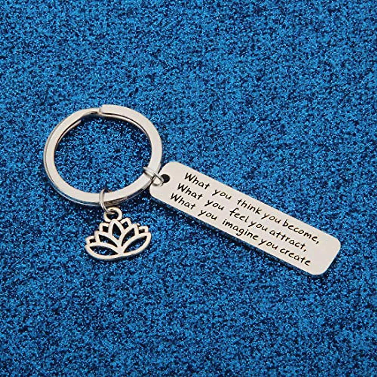 WUSUANED Buddhist Inspirational Quote Keychain What You Think You Become Buddha Jewelry Inspirational Gift (what you think you become)