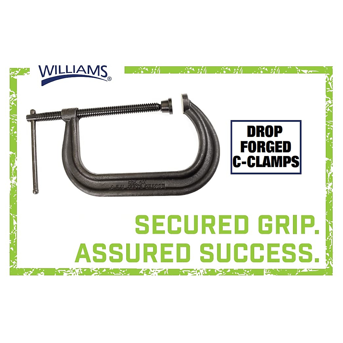 Williams CC-408S 8-Inch Drop Forged C Clamp , Black