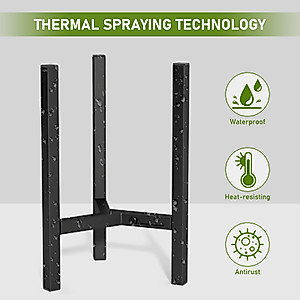 Blvornl Adjustable Plant Stand, Mid-Century Modern Metal Plant Stand 3 Legs Heavy Duty for 8"-12" Plant Pot, Flower Potted Plant Holder Display for Indoor and Outdoor(Black, Excluding Potted Plant)