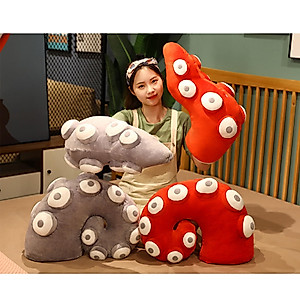 Yoholto Octopus Tentacles Plush Pillow, Tentacles Stuffed Animal, Interesting Plush Gift for Kids Adults(17.7 * 13.7in,Gray)