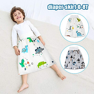 2 Packs Waterproof Diaper Skirt for Potty Training Baby Comfy Cloth Diaper Short for Boys and Girls Night Time