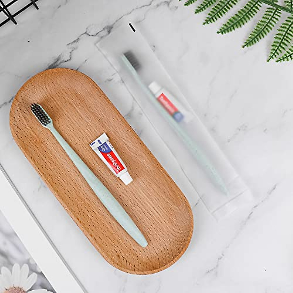 Xuezoioy Disposable Toothbrushes with Toothpaste,100 Pack Green Individually Wrapped Disposable Travel Toothbrushes Kit in Bulk for Homeless,Nursing Home,Hotel,Charity