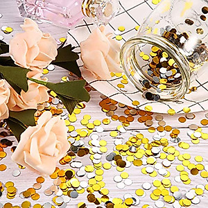 3.5 oz Round Confetti Dots Glitter Confetti Circles 1/4 Inch Metallic Round Dot Confetti for Birthday Wedding Holiday Party Decoration Supplies (Silver and Gold)