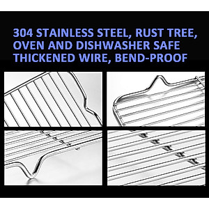 Turbokey Baking Rack 8.25 x 11.4 inch Rectangle Cooling Steaming Grilling Rack with 4 Legs Stainless Steel Rack,Oven & Dishwasher Safe, Perfect To Cool and Bake(8.25"X11.4",29X21cm)