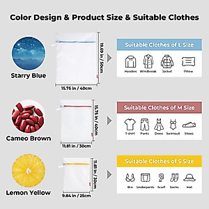 Lifnmybr 9 Pack Laundry Bag, Mesh Laundry Bags with Sturdy Zipper, Hanging Loop and Breathable Fine Net, Artisans Made Wash Bags for Lingerie, Delicates, Underwear, Pants, Shoes, Socks