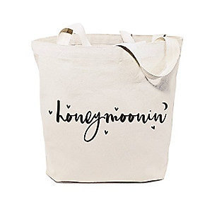 The Cotton & Canvas Co. Honeymoonin' Wedding, Beach, Shopping and Travel Resusable Shoulder Tote and Handbag