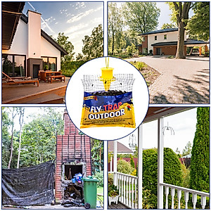 Glovv 2 Pack Disposable Fly Traps Outdoor Hanging, Fly Trap Bags with Natural Attractant Bait, Flying Insect Trap and Bug Catcher Control Flies in Barn Farm or Ranch, Patio