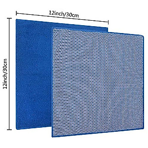 SINLAND Absorbent Microfiber Dish Cloths for Washing Dishes Best Kitchen Cloths Cleaning Cloths with Poly Scour Side 12Inchx12Inch 5 Pack Dark Blue