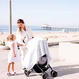 ZALA MOON Zalamoon Soft Lightweight Duel Nursing Breastfeeding Cover Shawl, Versatile Stroller/Car Seat/Canopy Cover (Cloud)