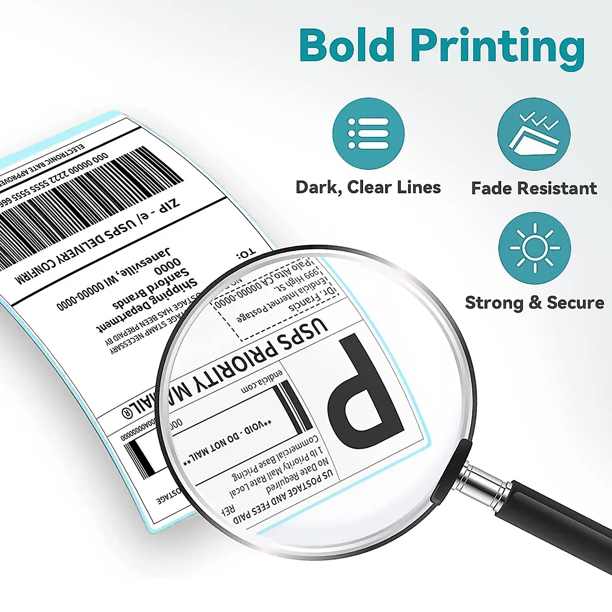 Jiose Direct Thermal Shipping Label 4x6 Thermal Label Roll Mailing Labels for Thermal Label Printer, 220 Labels/Roll