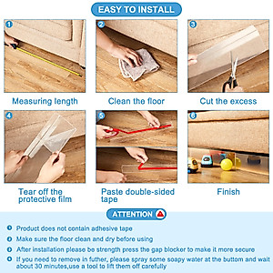 Qunclay 12 Pcs Under Couch Blocker for Kid and Pet Toys Toy Blocker for Under Couch Clear Toy Blockers for Furniture Adjustable Clear Toy Blocker with Strong Tape(16 x 1.6 x 3.2 Inch, 12 Pcs)
