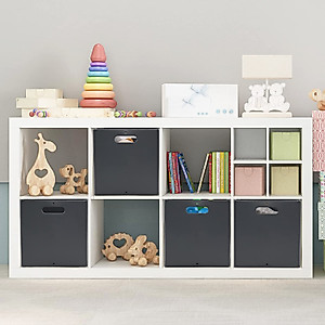 Gloreen 4 Pack Collapsible Storage Cubes, Foldable Storage Bin, Grey