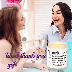 BAUBLEDAZZ Thank You Gifts for Women, Thank You Candle- Handmade Lavender Natural Soy Wax Candle (7oz)- Appreciation Gifts for Friends, Coworker, Employee, Hostess Gifts