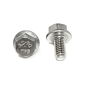 M6-1.00 x 12 Stainless Steel Flange Bolt DIN 6921 A2 (25 Pieces) M6x12
