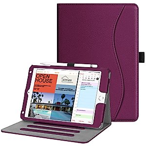 Fintie Case for iPad Mini 4 - [Corner Protection] Multi-Angle Viewing Folio Smart Stand Protective Cover with Pocket, Auto Wake/Sleep, Compatible with iPad Mini 5th Gen 2019 (Purple)