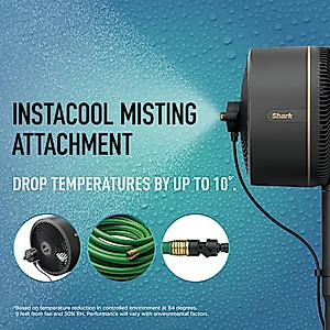 Shark FlexBreeze Indoor Fan for Home, Office & Bedroom, Corded & Cordless, Pedestal & Tabletop Oscillating Fan with Remote, Portable with InstaCool Misting Attachment for Outdoor Usage, FA222