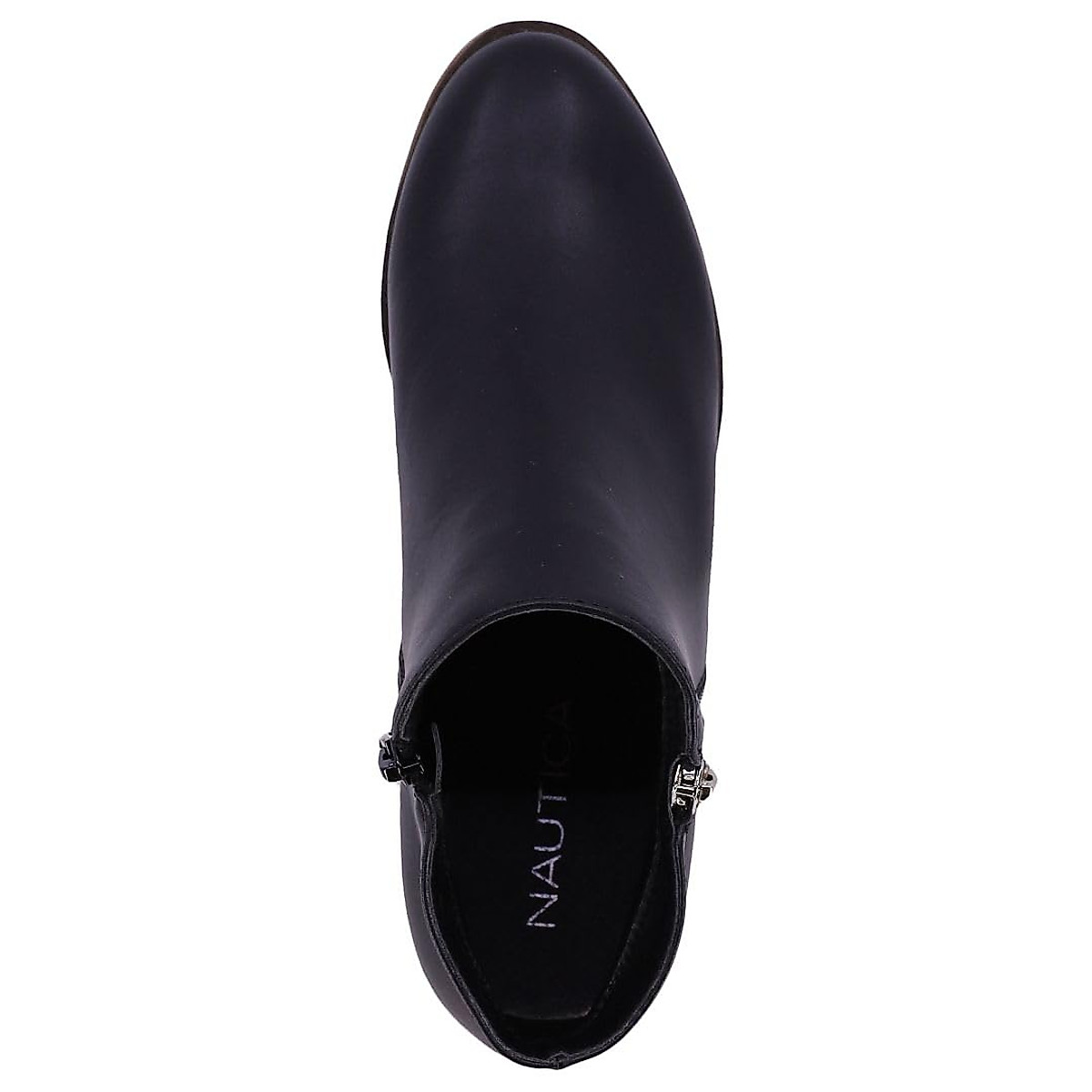 Nautica Women's Ankle Boots - Chic Vegan Leather Booties with Zipper | Low Heel, Versatile Style for Winter Fashion, Dress, or Casual Wear-Alara-Black Size-7.5