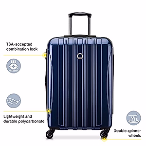 DELSEY PARIS Helium Aero Hardside Expandable Luggage with Spinner Wheels, Titanium, Carry-On 21 Inch