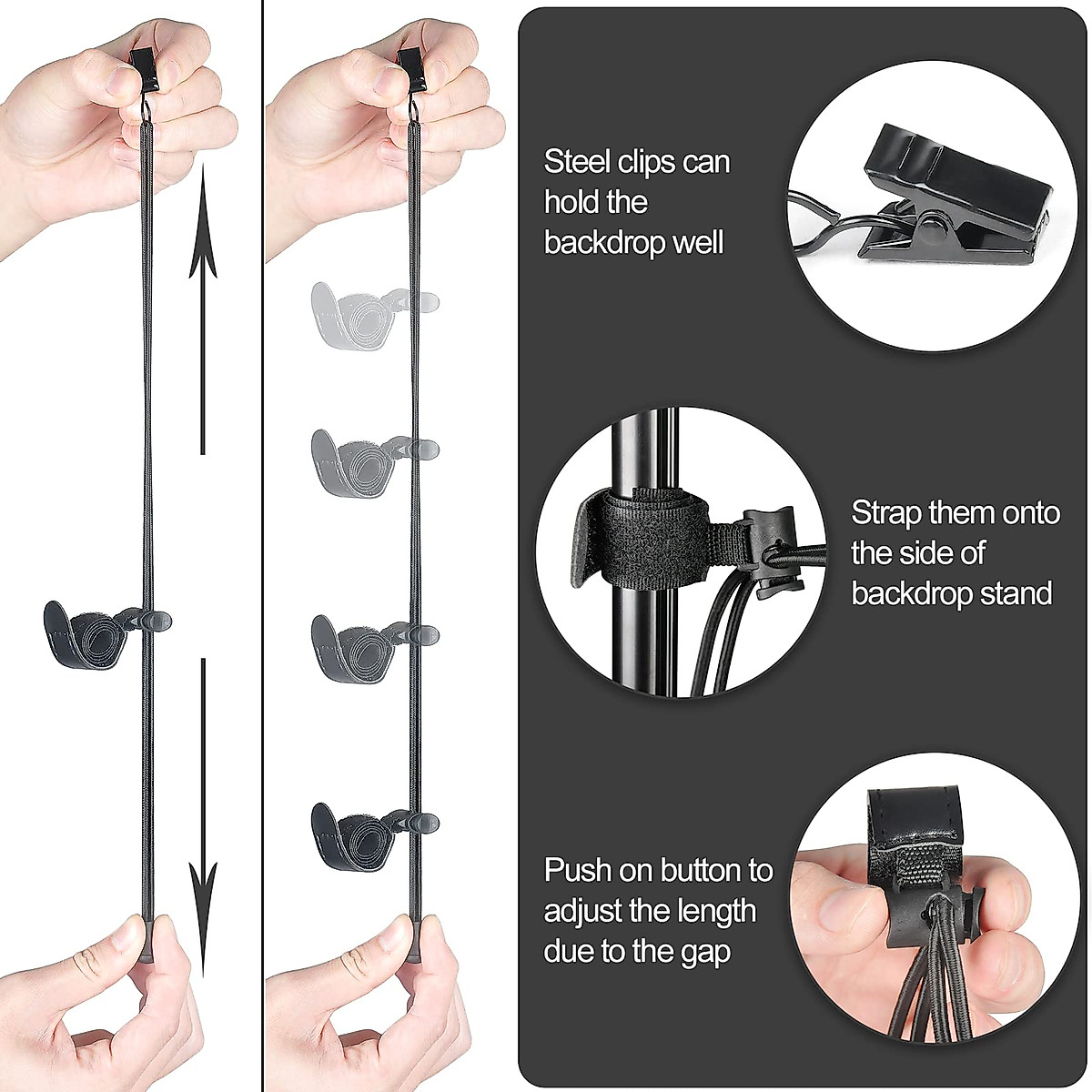 EMART 4.5 inch Heavy Duty Backdrop Clamp Kit-6 Spring Clamps, 8 Background Clip Holders for Muslin Stand, Canvas, Paper, Fabric, Chromakey Screen, Photo Studio, Photography Backdrops Support