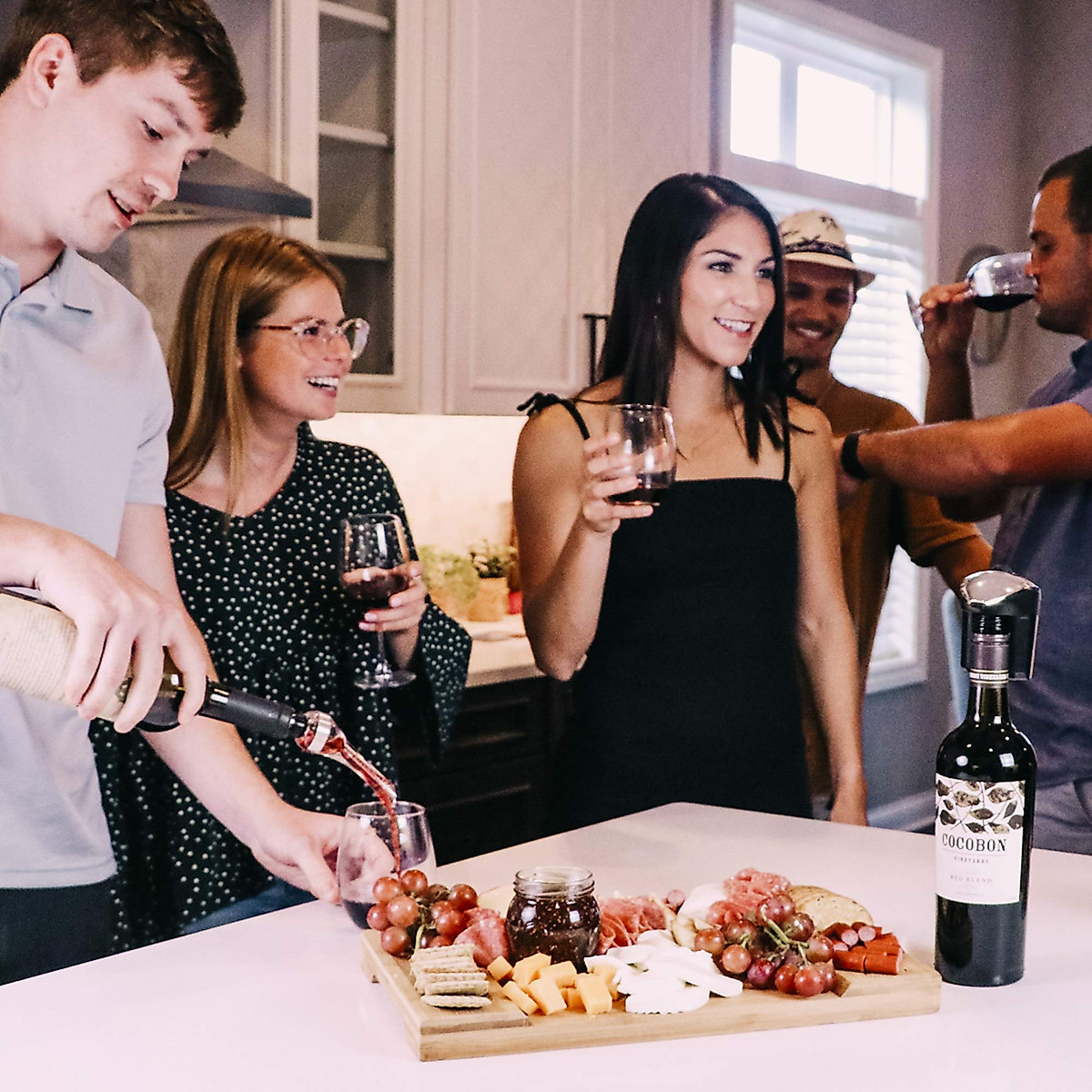 AirVi Wine Aerator and Professional Pourer, Premium Wine Decanter Spout and Red Wine Enhancer, Ideal Gifts for Wine Accessories, Enhances Taste and Texture, Fits Standard Wine Bottles