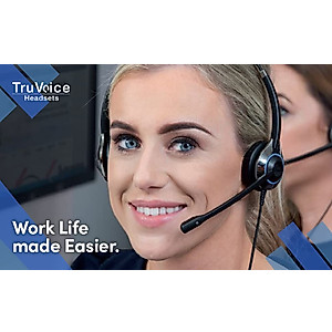 Headset Training Solution (Includes 2 x TruVoice HD-550 Premium Double Ear Headsets with Noise Canceling Microphone,Training Cord and Smart Lead - Works with 99% of Phones with RJ9 Headset Port)