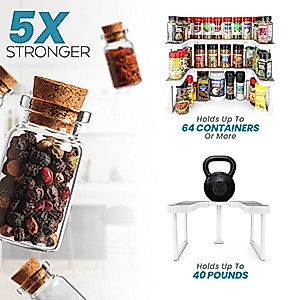 Spicy Shelf Deluxe - Expandable Spice Rack and Stackable Cabinet & Pantry Organizer (1 Set of 2 shelves) - As seen on TV(Spicy Shelf Deluxe)